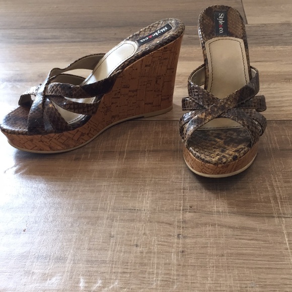 Style & Co. | Shoes | Snake Print Wedge | Poshmark